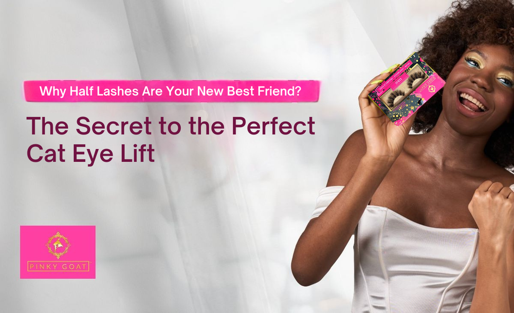 Perfect Cat Eye Look with Half Lashes | Pinky Goat JULIA Half Lash