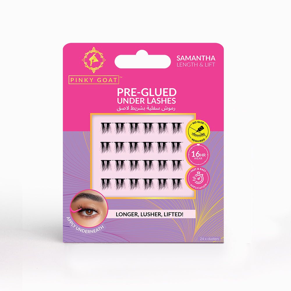 SAMANTHA Pre-Glued Under Lashes for Length & Lift – Pinky Goat